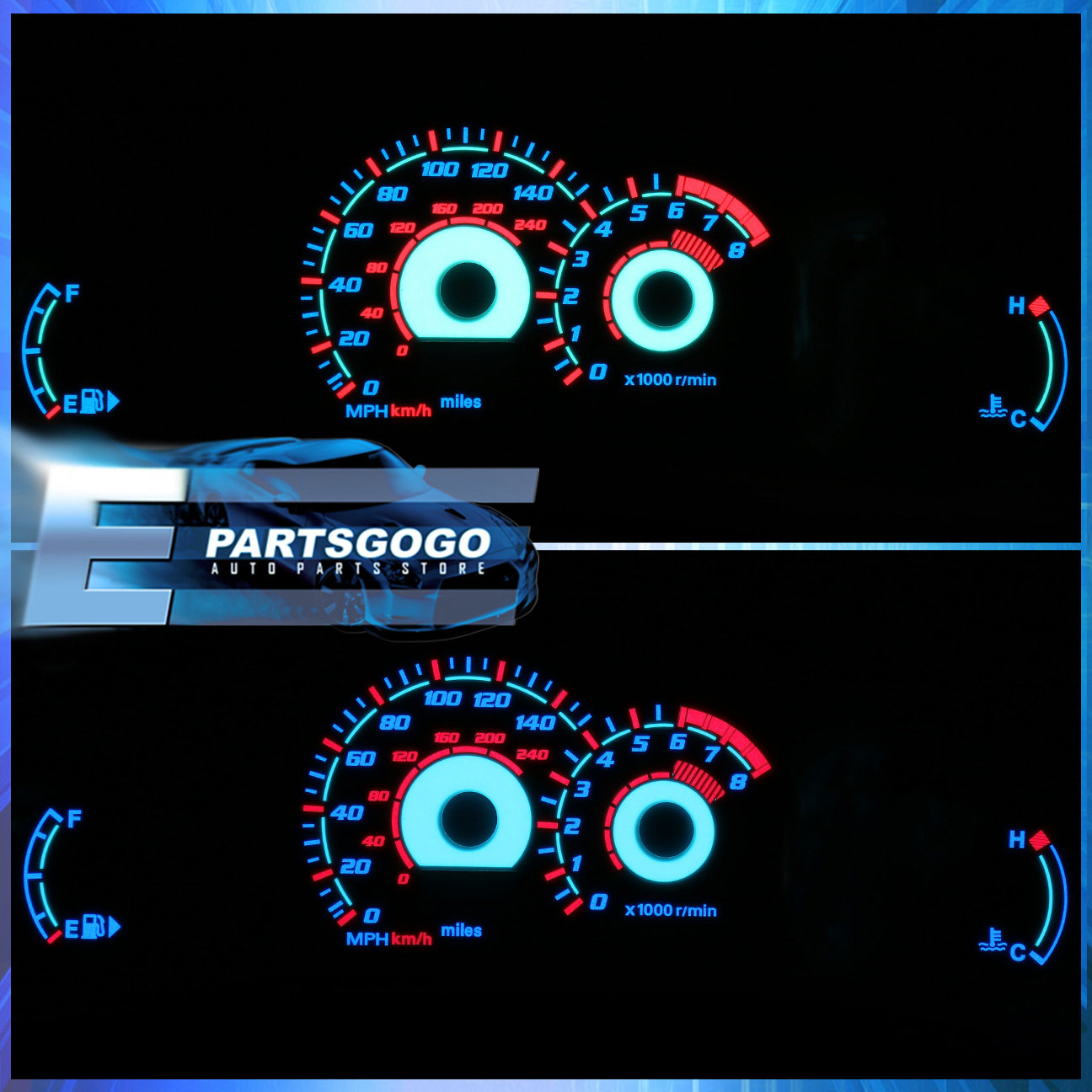 Sell 2000-2004 Eclipse Spyder L4 4cyl JDM White Face Indiglo Reverse Glow Gauges in La Puente ...