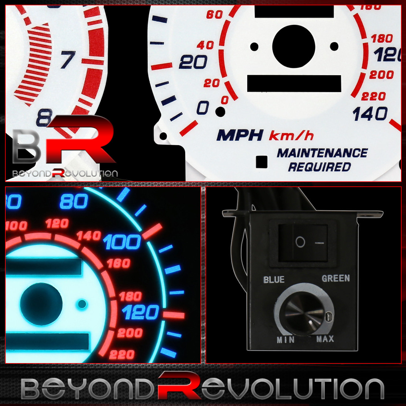 Sell Indiglo Reverse Glow Gauge Dash Face MPH W/ RPM For 1996-1997 ...