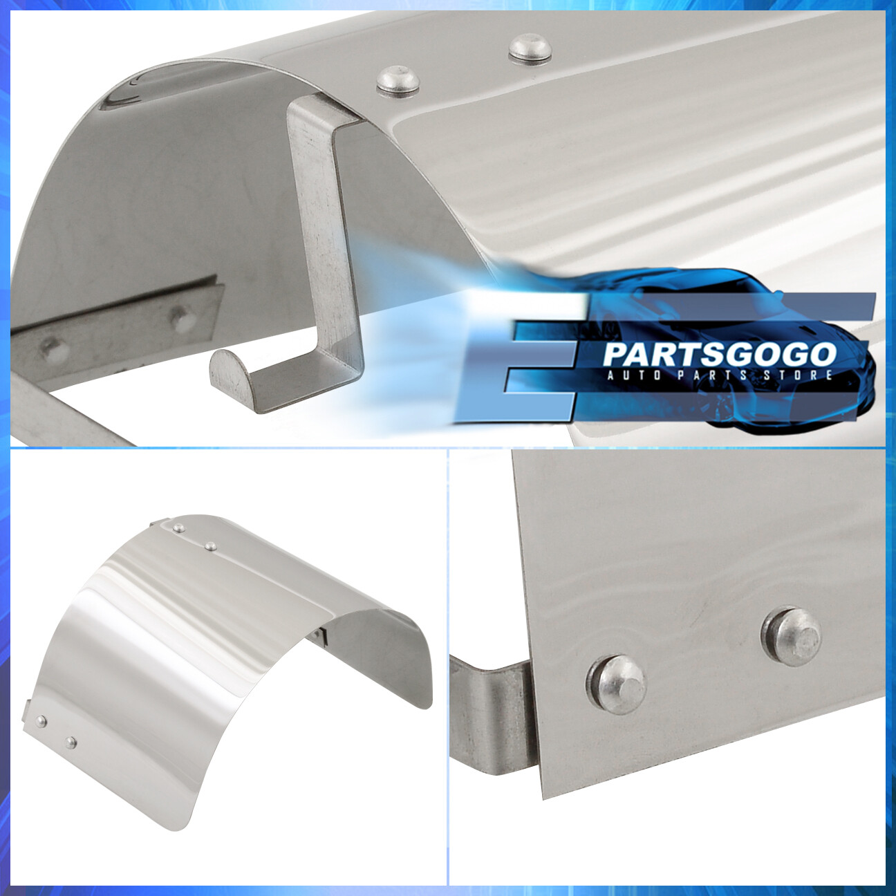 T304 Stainless Steel 2.5" 3" 3.5" 4" Cone Air Intake Filter Heat Shield ...