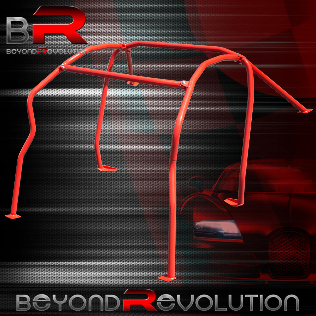 6-Point Full Safety Red Racing Roll Cage Bars For Z33 2003-2008 Nissan ...