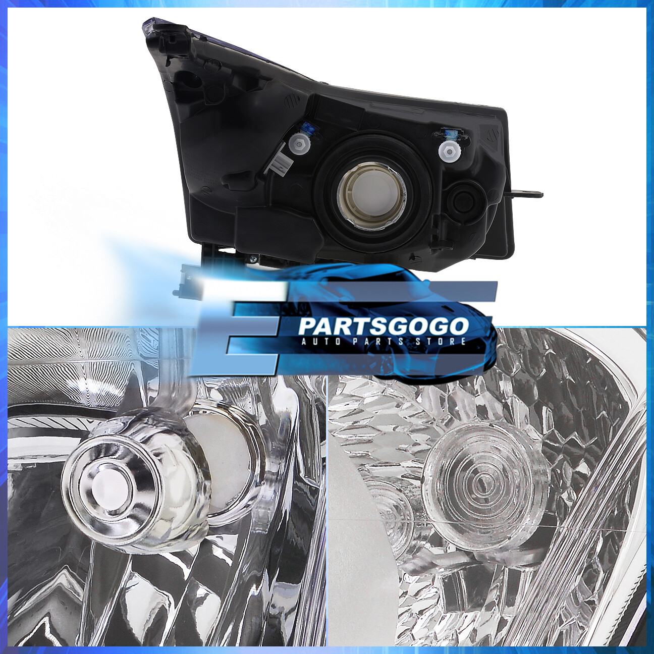 For 11-15 Chevy Cruze LS LT LTZ Replacement Chrome Headlights Lamps LH ...