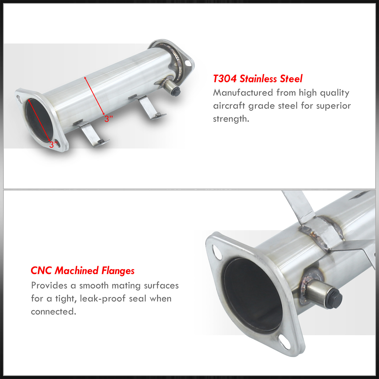 Buy 3" TURBO CAT/TEST PIPE STAINLESS STEEL w/ HANGERS FOR 89-98 NISSAN ...