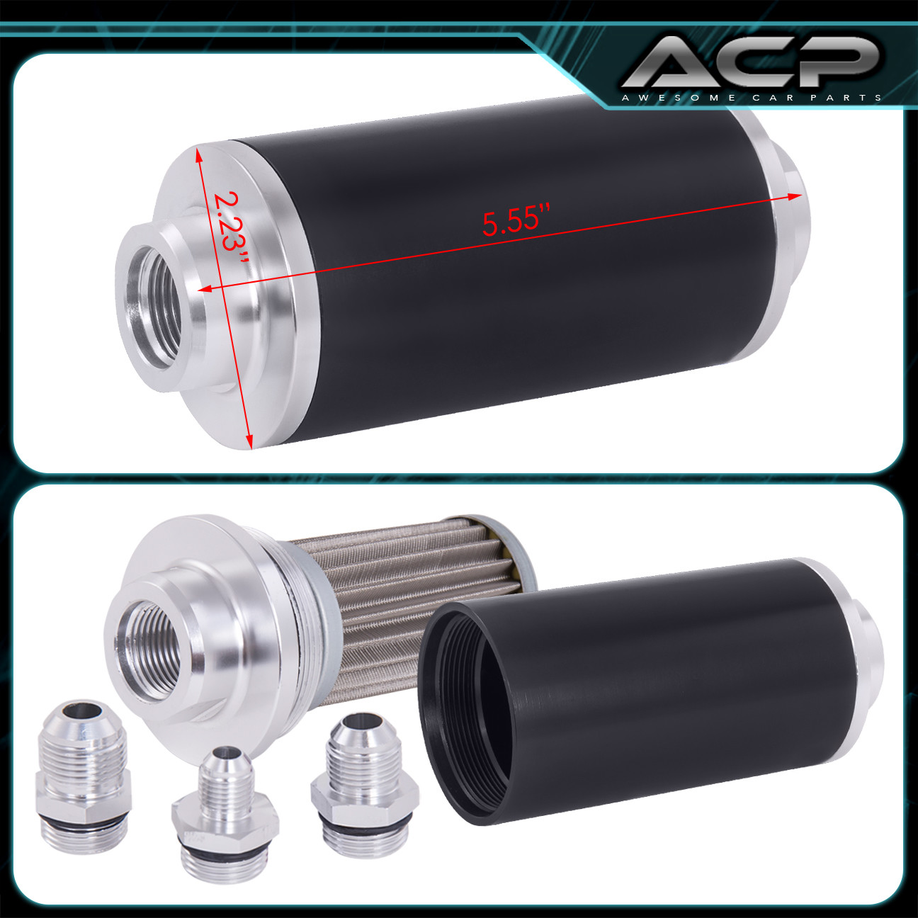 UNIVERSAL HIGH PRESSURE PERFORMANCE FUEL FILTER ALUMINUM CAN TANK ...
